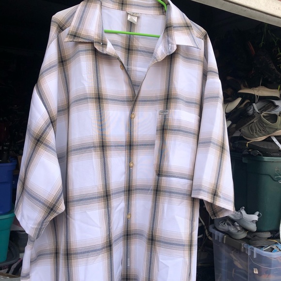 caltop | Shirts | Cal Top Mens White Gray Plaid Checkers Short Sleeve ...